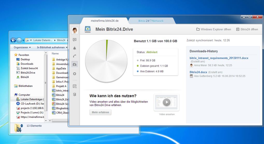 BITRIX Drive – gemeinsame Arbeit an Dokumenten
