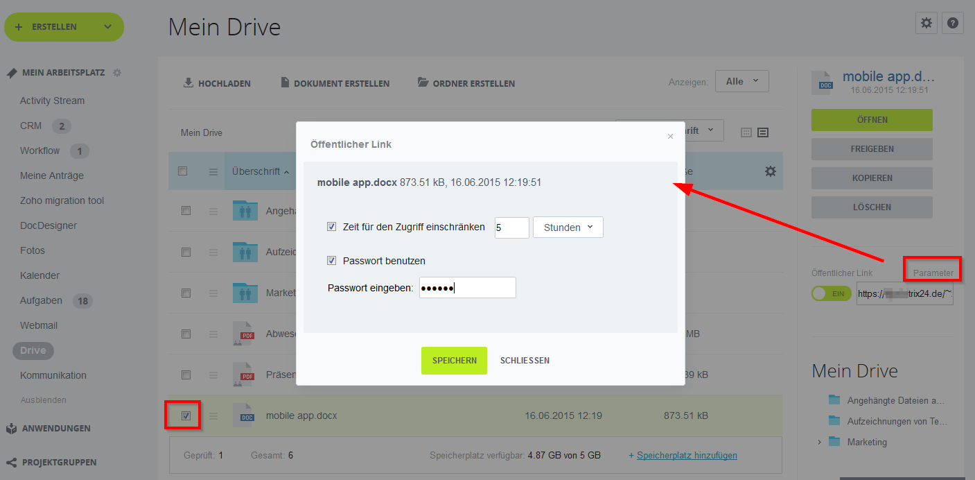 BITRIX Drive – gemeinsame Arbeit an Dokumenten